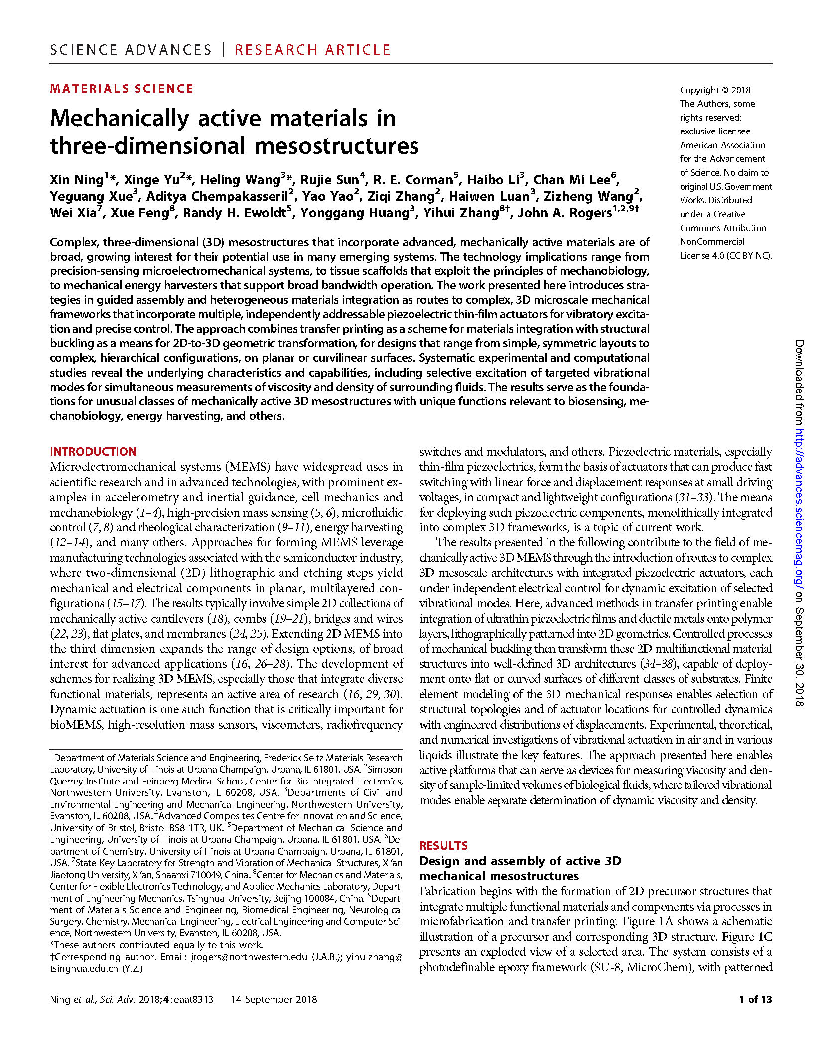 3D active structures – Xinge Yu Research Group